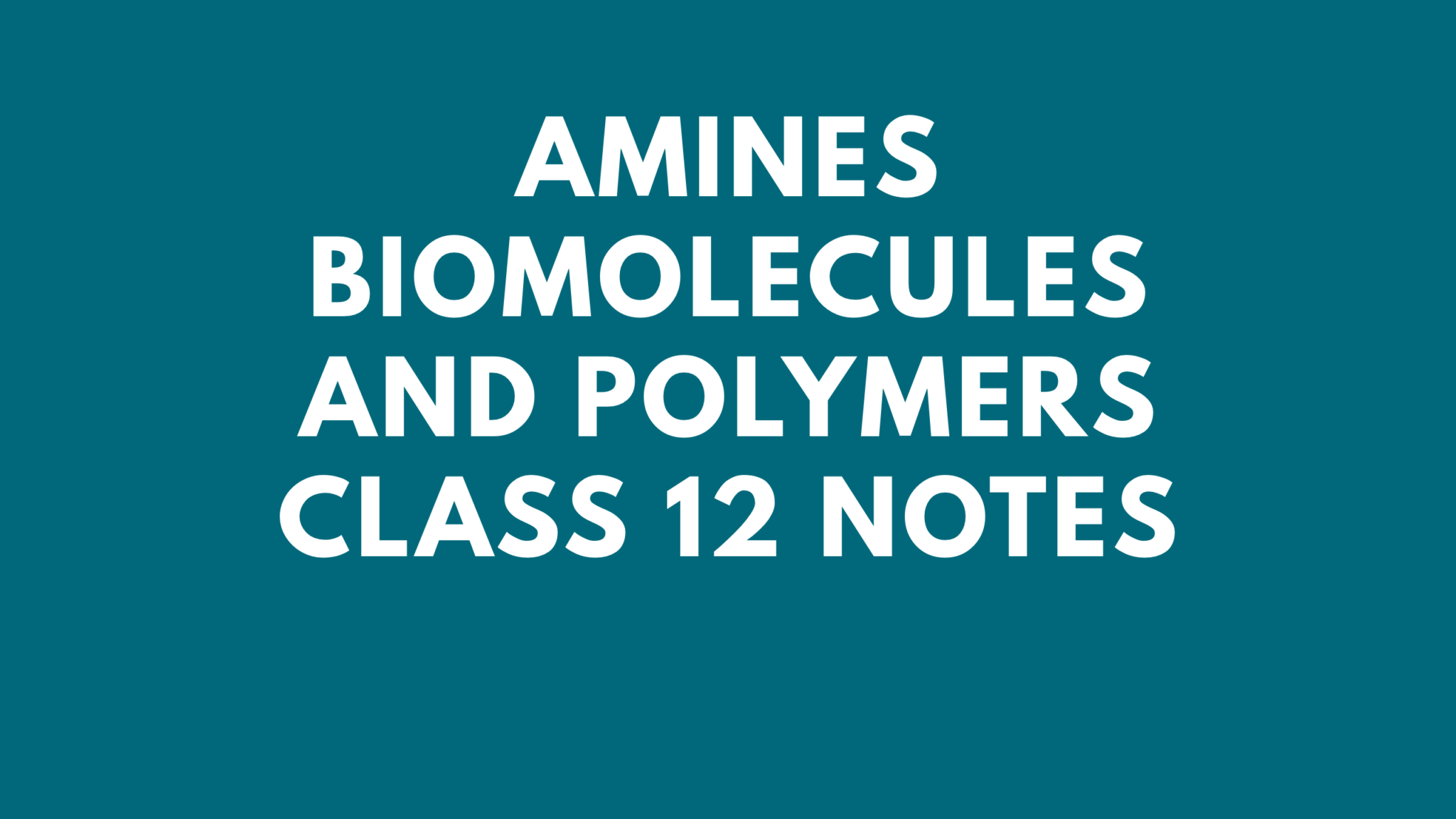 Amines Biomolecules and Polymers Class 12 Notes | Chemistry NCERT ...