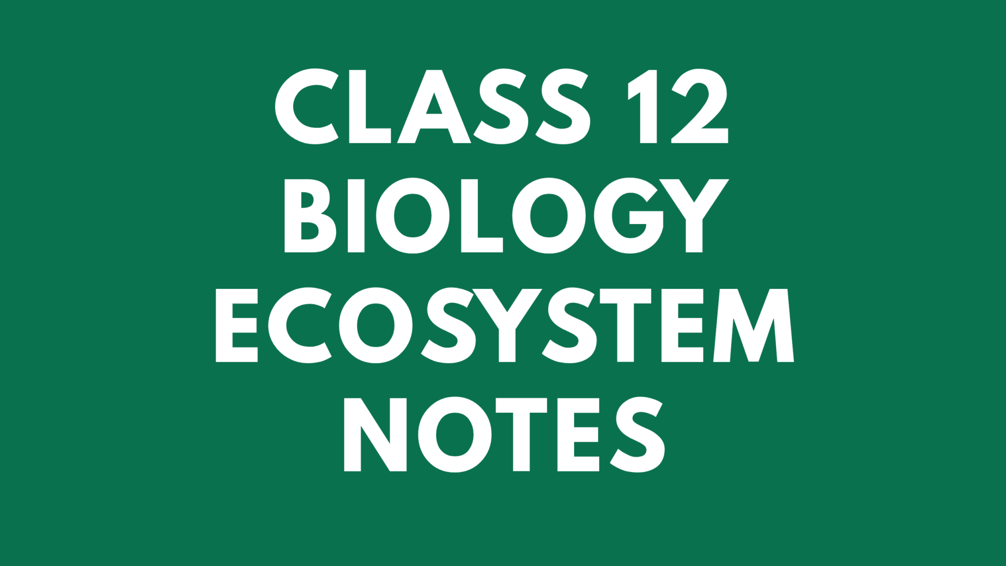 Class 12 Biology Ecosystem Notes PDF | NCERT Based Important Questions ...