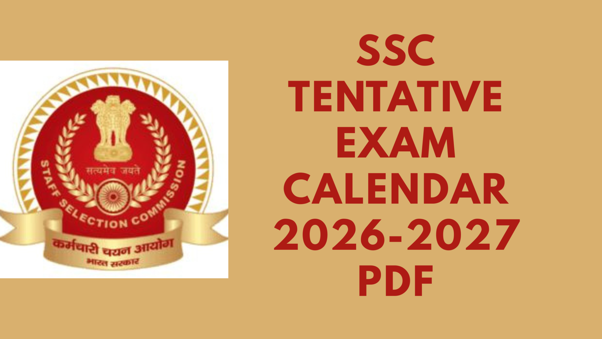 SSC Tentative Exam Calendar 2026-2027 PDF - Target ssc