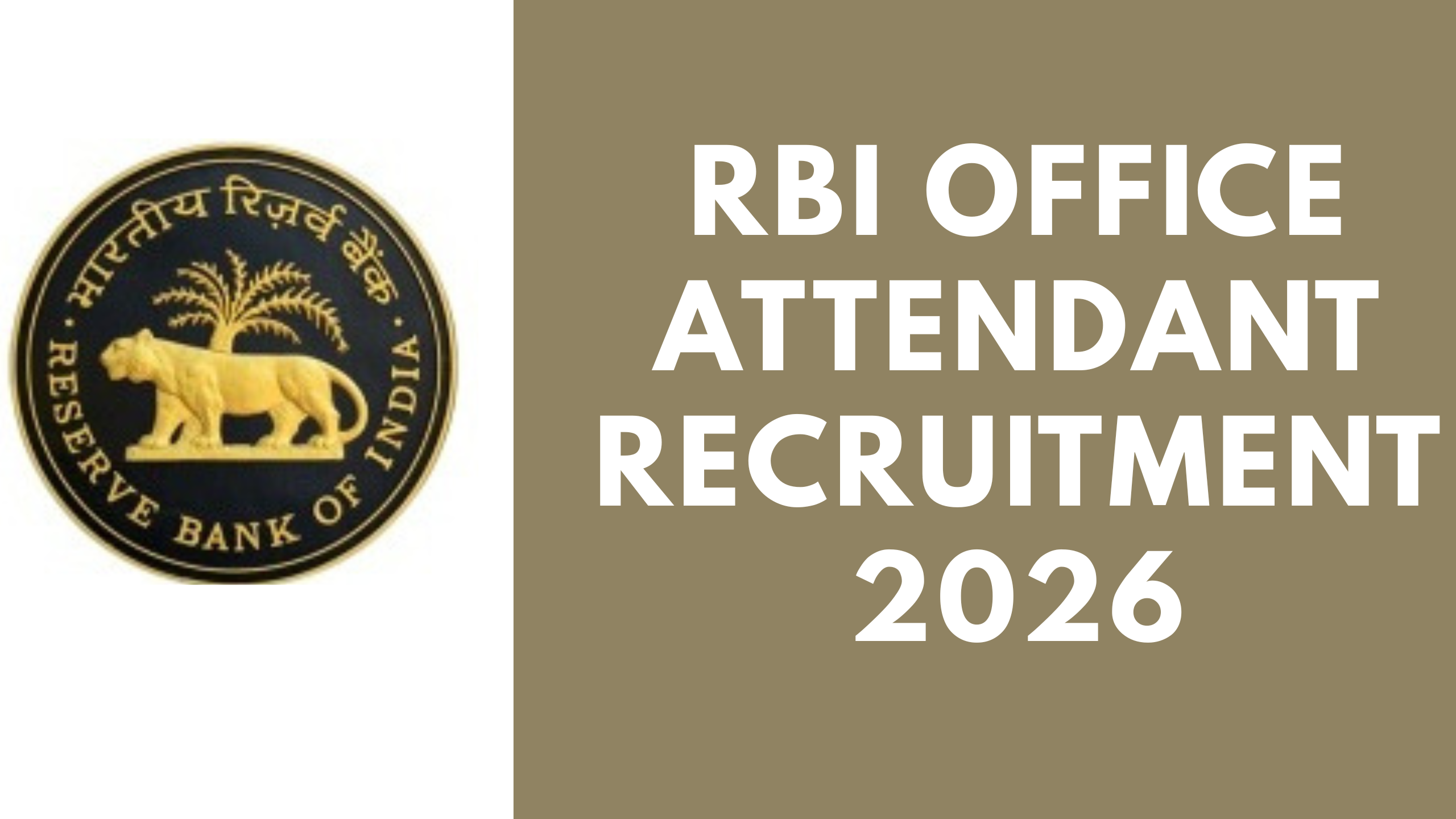 RBI Office Attendant Recruitment 2026 Notification, Apply Online, Exam ...